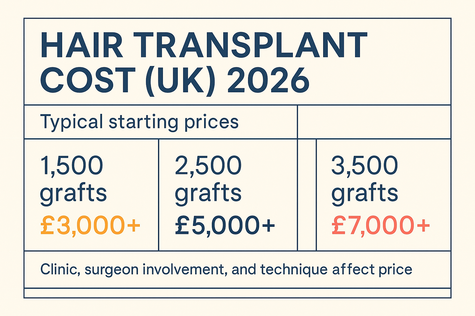 Hair Transplant Cost UK 2026: Prices by Graft & Technique | Meet Your ...